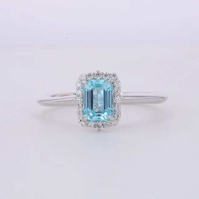 Super Diamond Cut Ring Sky Color | স্কাই ব্লু রঙের ফ্যাশন - SHAN GALLERY